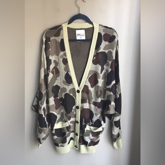 Joyrich | Sweaters | Joy Rich Los Angeles Oversize Print Cardigan Sweater Size Xs | Poshmark